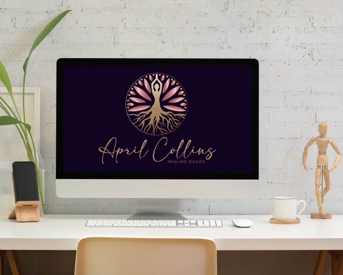 Premade Logo Design – Tree of Life Spiritual Rose Gold – Wellness Life ...