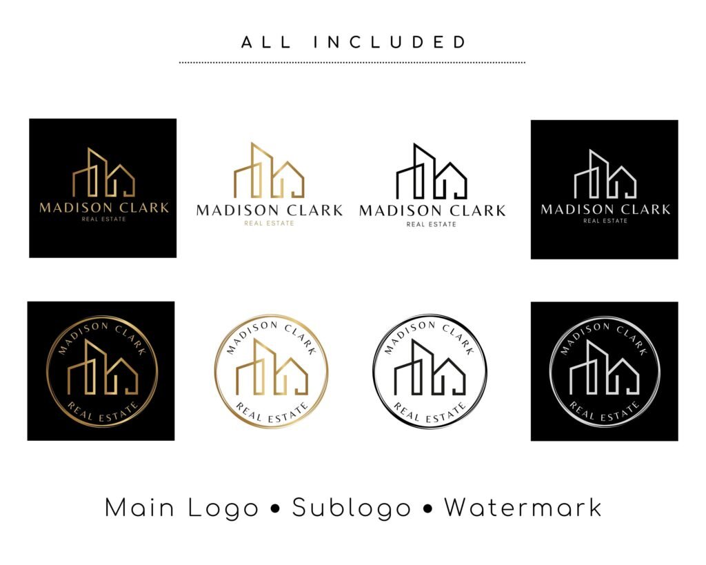 REAL ESTATE LOGO - Golden Logo Design for Brokers. I will personalize ...