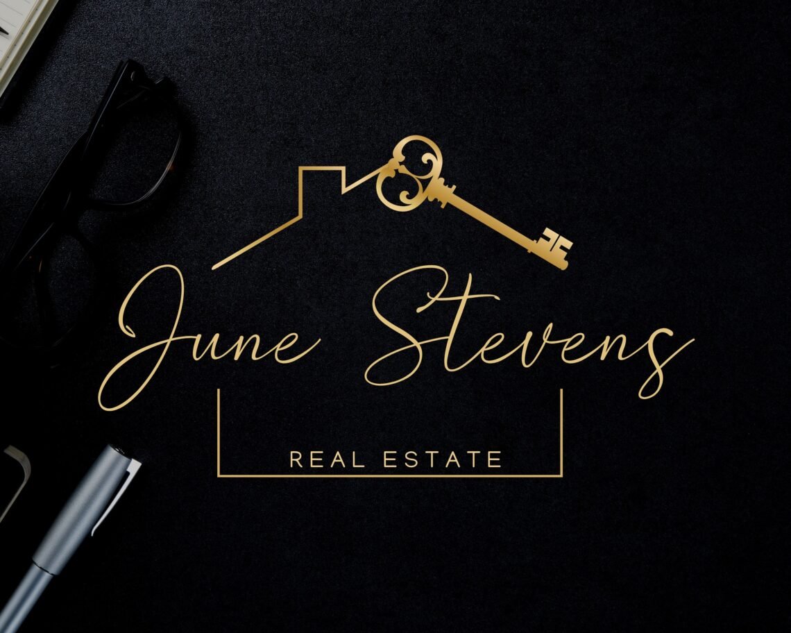 Real Estate Golden Logo Design – Signature Home & Key – Logo – Sub-mark ...
