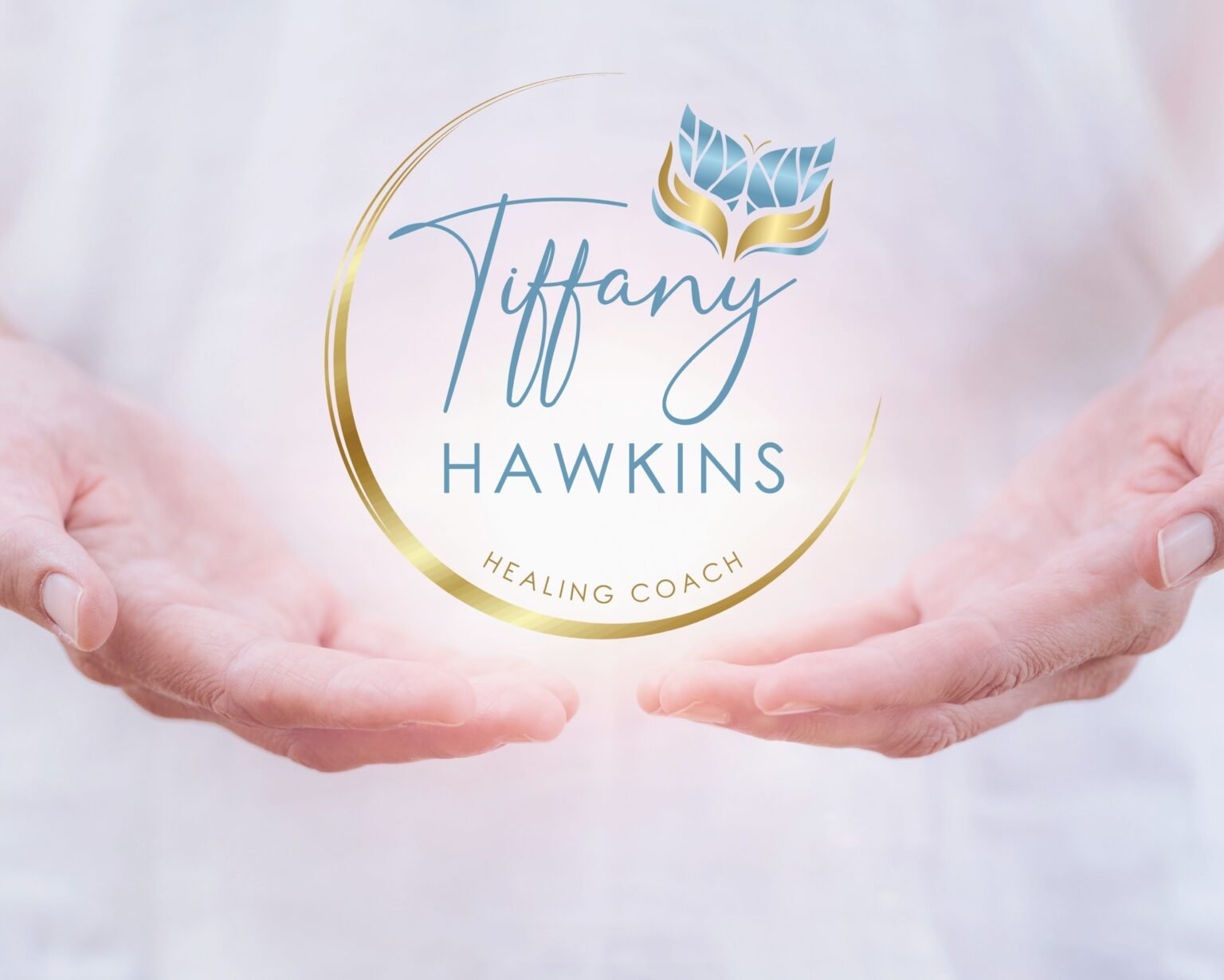 Premade Logo, Custom Wellness Logo. Healing Butterfly Blue and Gold ...